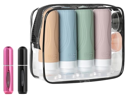 SaineeyCN 12 Pack Travel Size Bottles, Tsa Approved 3oz Travel Size Containers, BPA Free, Leak Proof, Portable Travel Accessories