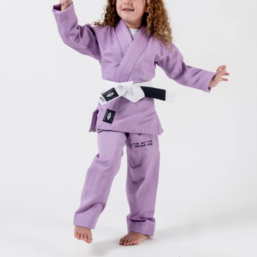 Maeda Red Label 3.0 Kid's Jiu Jitsu Gi (Free White Belt) - 100% IBJJF legal, M2, Purple