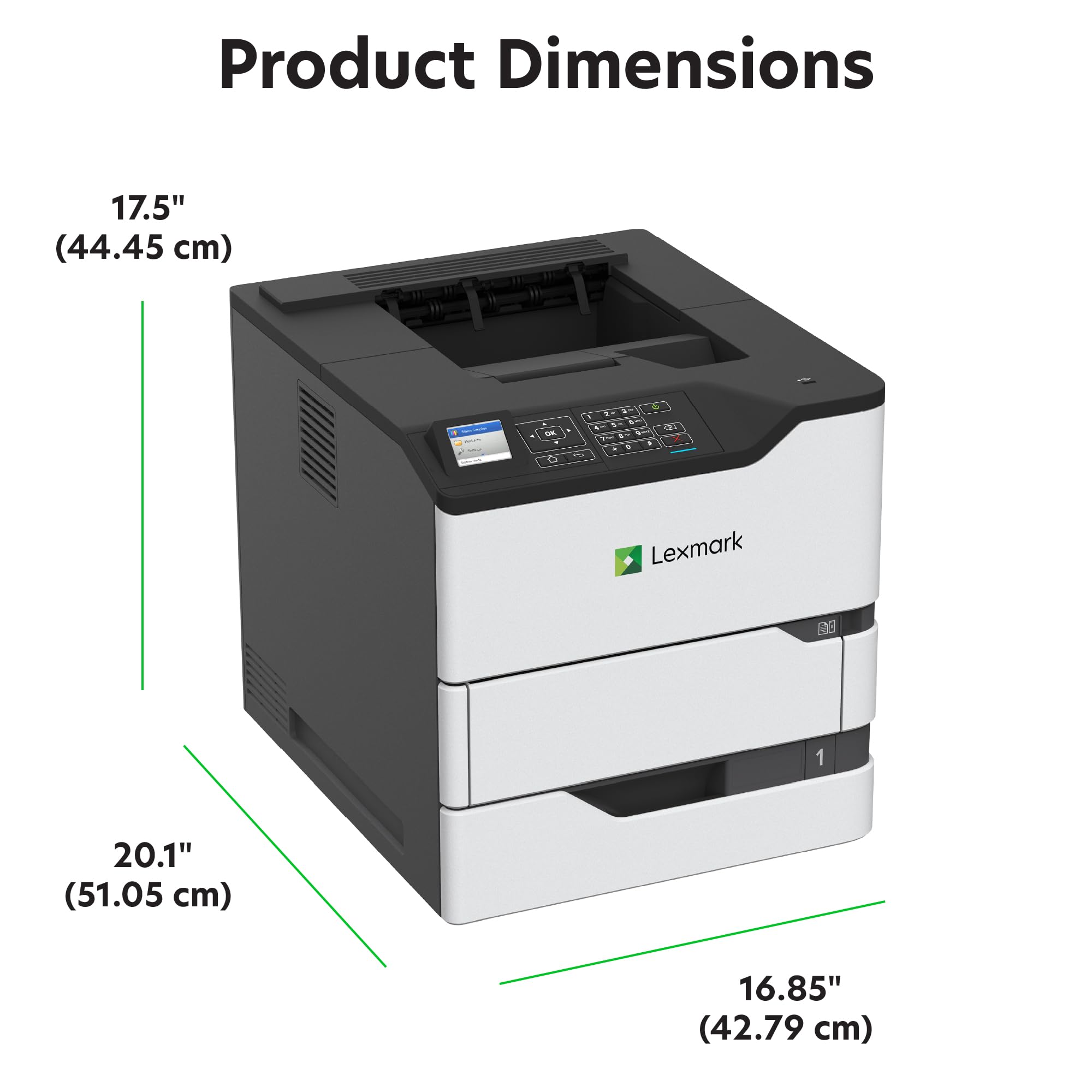 Lexmark MS820 MS821dn Laser Printer - Monochrome - 1200 x 1200 dpi Print - Plain Paper Print - Desktop - 55 ppm Mono Print - A6, Oficio, Envelope No. 7 3/4, Envelope No. 9, B5 (JIS), A4, Legal, A5, Le