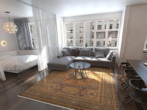 Unique Loom Palace Collection Traditional, Southwestern, Medallion, Geometric Area Rug, 9' 0" x 12' 0", Navy Blue/Tan