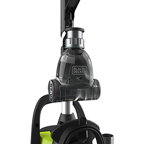 BLACK+DECKER Bagless Upright Vacuum Cleaner with Anti-Allergen HEPA Filer, Corded 1,200 Watt Motor & 5-Position Carpet Height Settings, (BDXURV309G), Gray/Green
