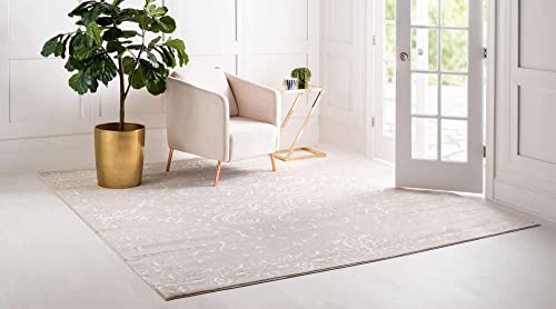 Unique Loom Rushmore Collection Area Rug - Adams (6' Square, Beige/Ivory)