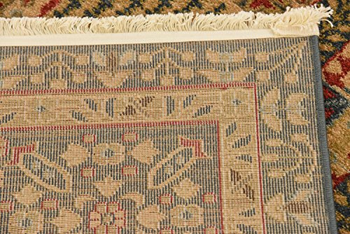 Unique Loom Palace Collection Traditional, Southwestern, Medallion, Geometric Area Rug, 9' 0" x 12' 0", Navy Blue/Tan