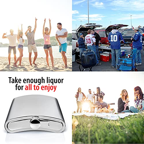Maxam Jumbo Stainless Steel Flask, Dishwasher Safe Extra Large Drinking Flask, Polished Silver, 64 Ounce Capacity