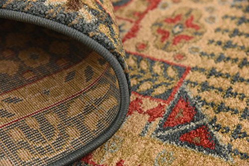 Unique Loom Palace Collection Traditional, Southwestern, Medallion, Geometric Area Rug, 9' 0" x 12' 0", Navy Blue/Tan