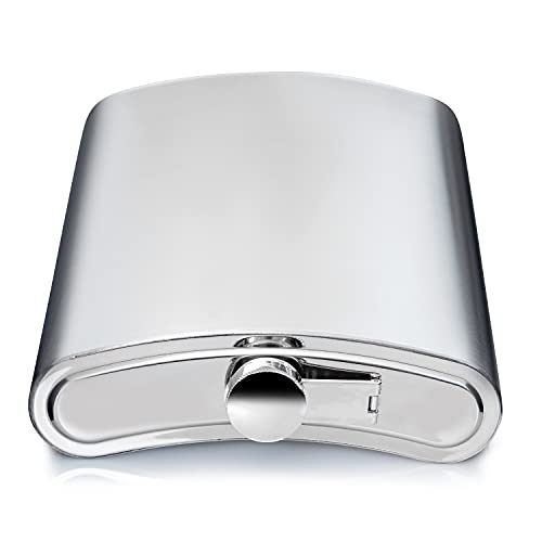 Maxam Jumbo Stainless Steel Flask, Dishwasher Safe Extra Large Drinking Flask, Polished Silver, 64 Ounce Capacity