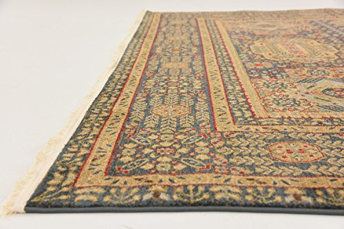 Unique Loom Palace Collection Traditional, Southwestern, Medallion, Geometric Area Rug, 9' 0" x 12' 0", Navy Blue/Tan
