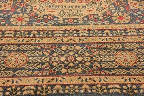 Unique Loom Palace Collection Traditional, Southwestern, Medallion, Geometric Area Rug, 9' 0" x 12' 0", Navy Blue/Tan