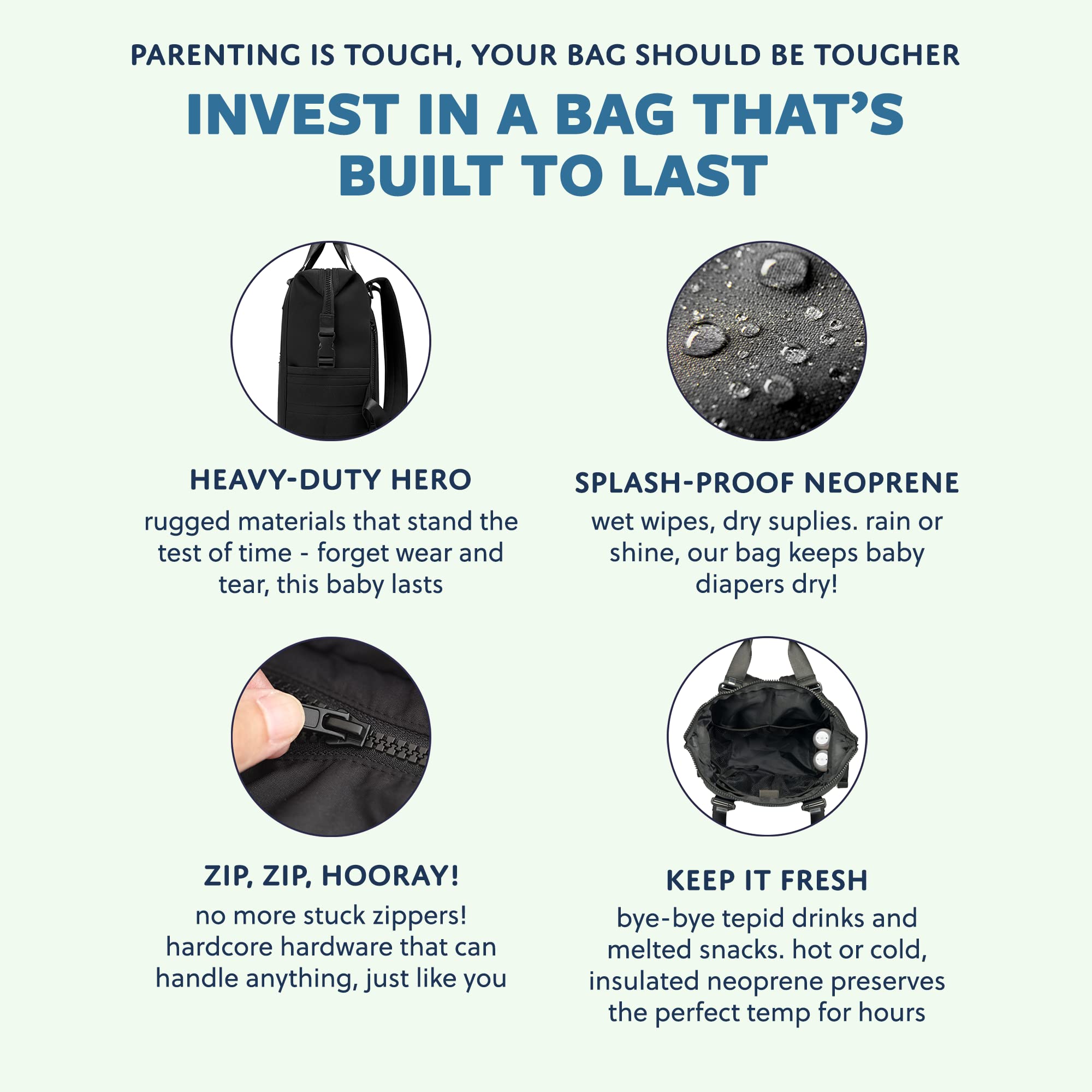 Nurse Laurie Baby Diaper Bag - Unisex Toddler Travel Bag for Maternity and Essentials - Multifunction and Insulated Pockets - Black