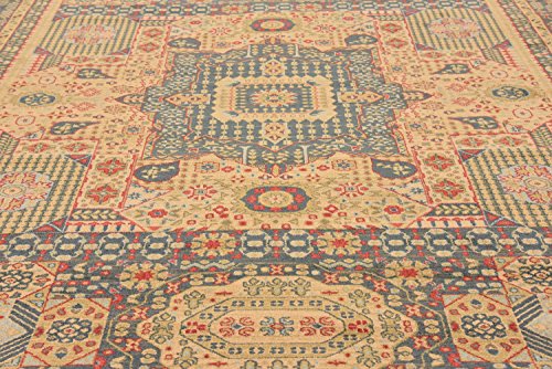 Unique Loom Palace Collection Traditional, Southwestern, Medallion, Geometric Area Rug, 9' 0" x 12' 0", Navy Blue/Tan
