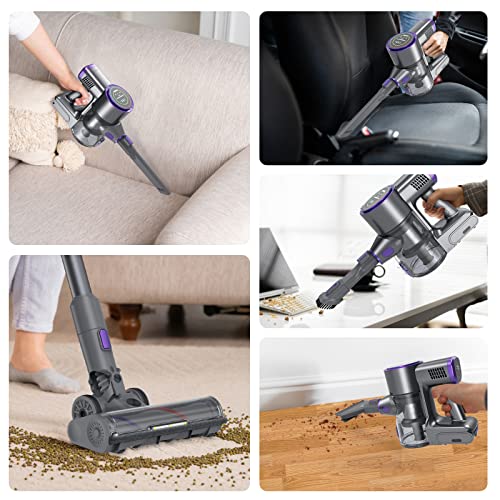 AIMILER Cordless Vacuum Cleaner, 450W Cordless Stick Vacuum with 33Kpa Powerful Suction, 55min Runtime, Detachable Battery, Self-Standing 6 in 1 Lightweight Vacuum for Hard Floor
