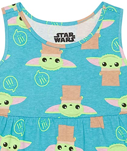 Amazon Essentials Disney | Marvel | Star Wars Girls' Knit Sleeveless Tiered Dresses, Pack of 2, Star Wars Child, X-Large