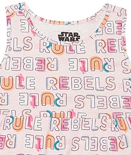 Amazon Essentials Disney | Marvel | Star Wars Girls' Knit Sleeveless Tiered Dresses, Pack of 2, Star Wars Child, X-Large