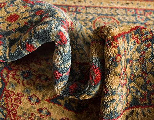 Unique Loom Palace Collection Traditional, Southwestern, Medallion, Geometric Area Rug, 9' 0" x 12' 0", Navy Blue/Tan