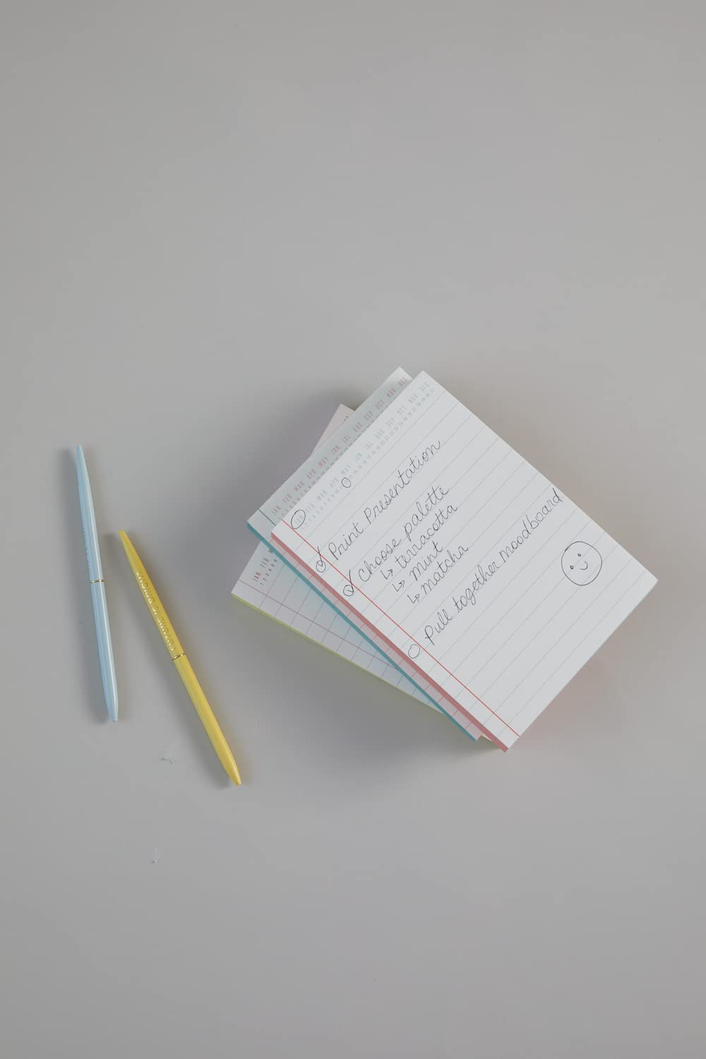DesignWorks Ink 5" x 7" Yellow & Pink Color-Block Notepad - Cute Memo Pad with 120 Tear-Off Planner Sheets for Notes & Reminders | Aesthetic Desk Accessories & Office Supplies (PP57-2023)