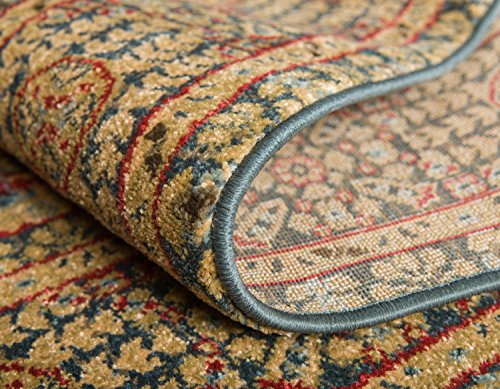 Unique Loom Palace Collection Traditional, Southwestern, Medallion, Geometric Area Rug, 9' 0" x 12' 0", Navy Blue/Tan