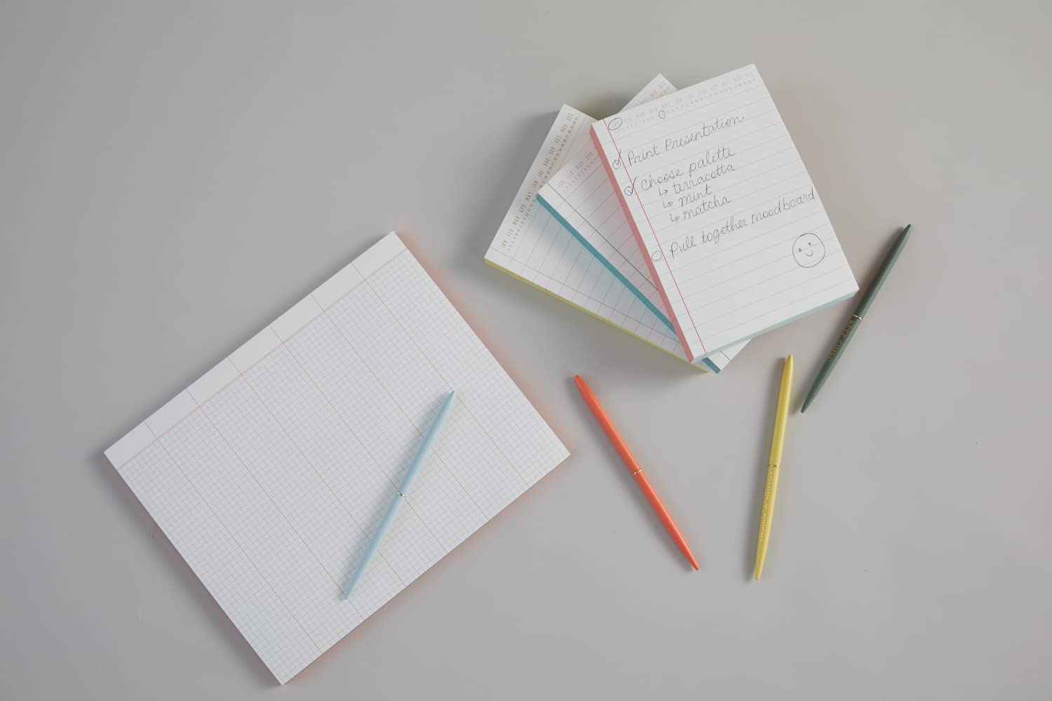 DesignWorks Ink 5" x 7" Yellow & Pink Color-Block Notepad - Cute Memo Pad with 120 Tear-Off Planner Sheets for Notes & Reminders | Aesthetic Desk Accessories & Office Supplies (PP57-2023)