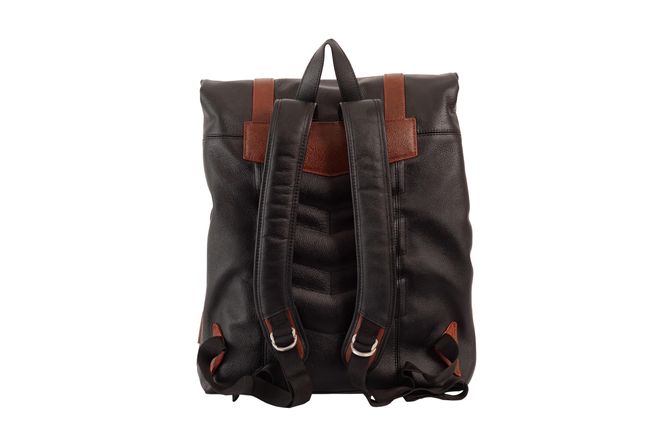 McKleinUSA Element Pebble Grain Calfskin Leather 17" Leather Two-Tone Flap-Over Laptop & Tablet Backpack Black (18472)