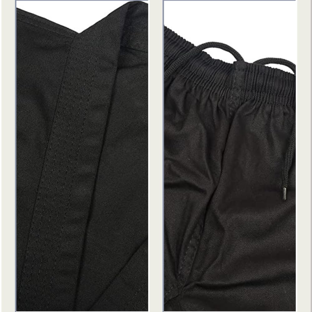 Karate gi Martial Arts Elastic Drawstring Karate Uniform For Kids & Adult Lightweight Student Gi with Free Belt 00 (3'9"-4'/50 lbs)