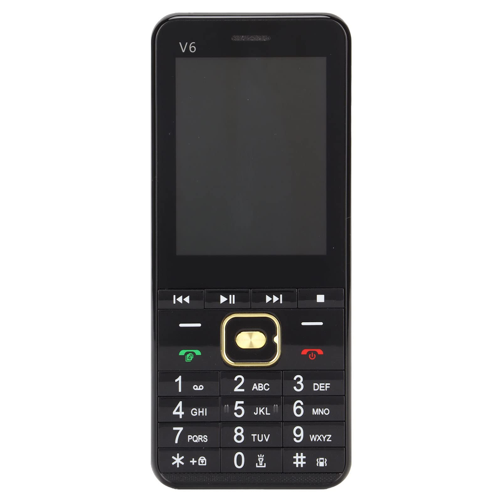 PUSOKEI V6 2G GSM Unlocked Cell Phone,2000mAh battery Long Standby Seniors Cell Phone,2.8in HD Screen Four Cards Four Standbys Cellphone for Elderly and Kids(black)