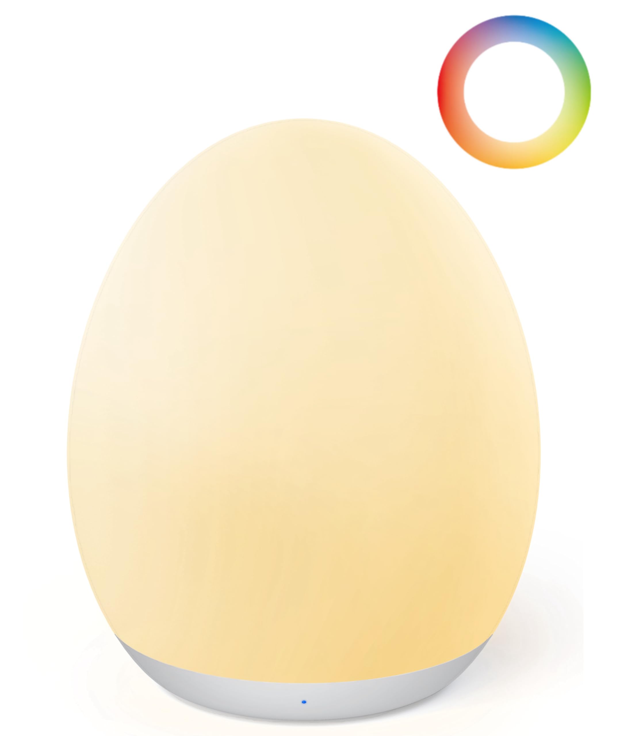 JolyWell Night Light for Kids with 7 Color Changing Mode & Dimming Function, Rechargeable Baby Egg Night Light with 1 Hour Timer&Touch Control, up to 100H, White