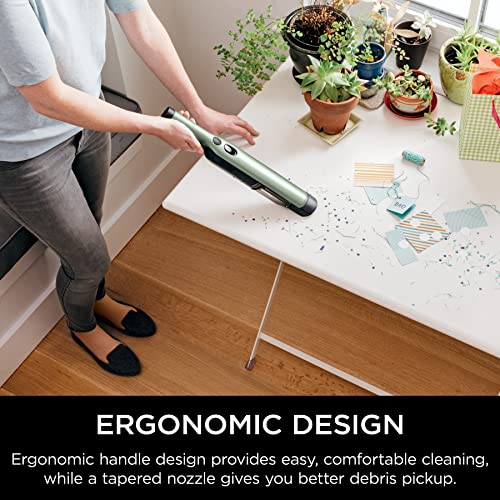 Shark WV201GNBRN WANDVAC Cordless Hand Vac, Lightweight and Portable at 1.4 lbs. with Powerful Suction, Charging Dock, One-Touch Empty for Car & Home, Green, 0.08 Qt. Capacity