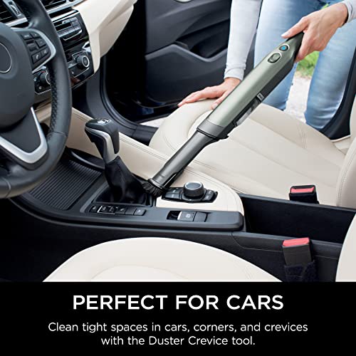Shark WV201GNBRN WANDVAC Cordless Hand Vac, Lightweight and Portable at 1.4 lbs. with Powerful Suction, Charging Dock, One-Touch Empty for Car & Home, Green, 0.08 Qt. Capacity