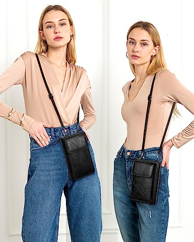 FEITH&FELLY Small Cell Phone Purse Crossbody Bag PU Leather Wallet Purse for Women with Card Slots