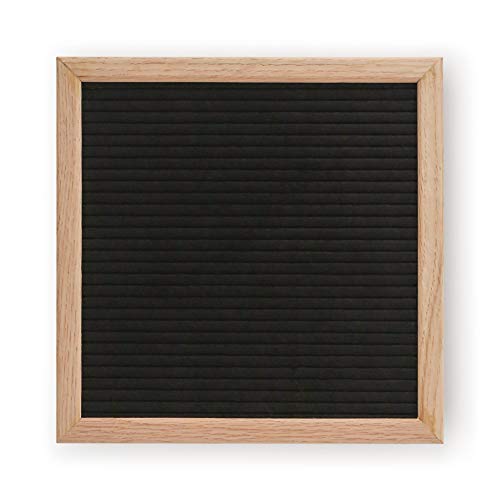 DesignWorks Ink Felt Letterboard with Stand - 10 x 10 in Changeable Letter Board with White Letters and Black Felt for Announcements, Milestones, First Day of School, Office, and Classroom