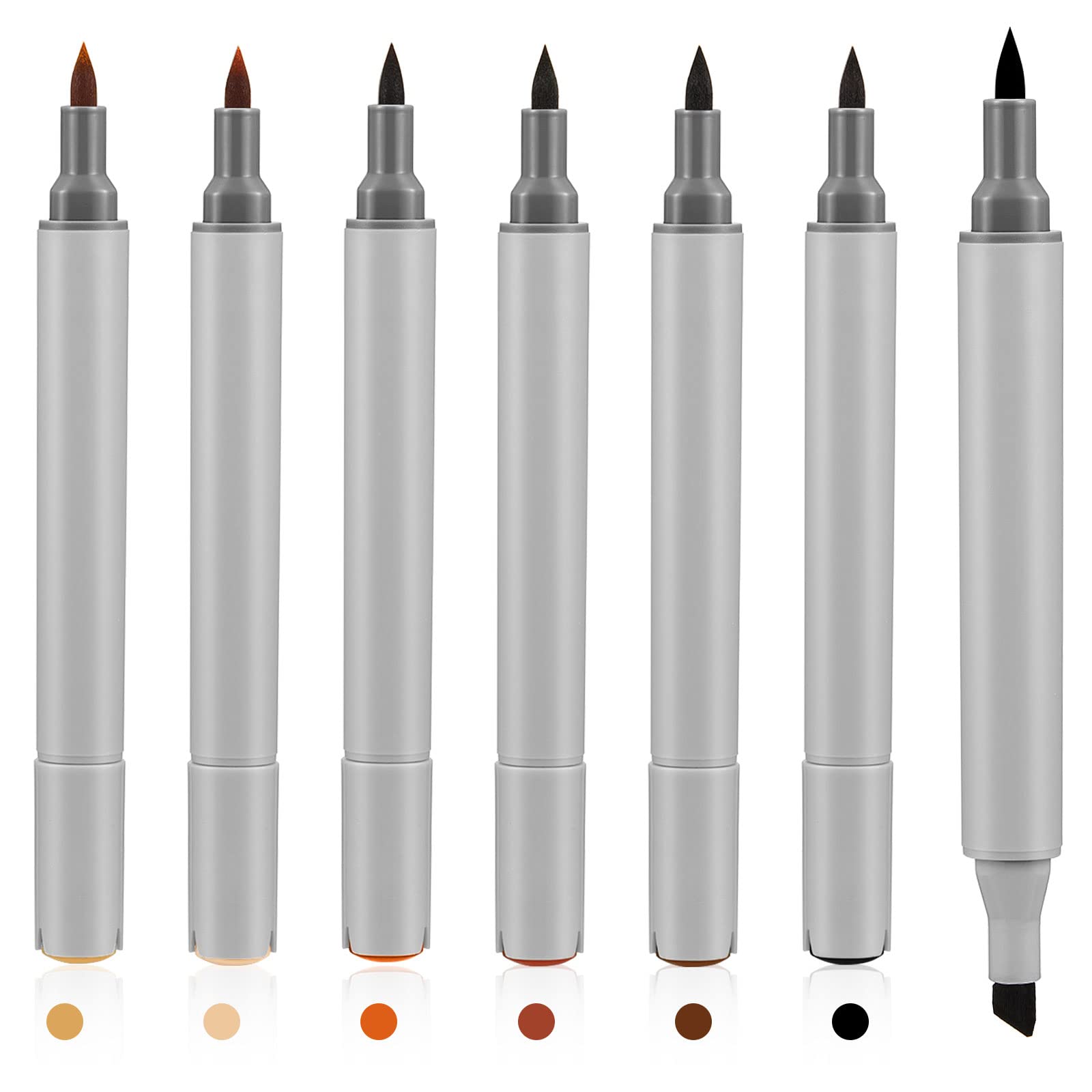 6 Pack Dual Tip Leather Dye Marker Pens Leather Touch up Pen Shoe Marker Leather Flow Leather Marking Pen for Furniture Scratches Shoe Repair Kit Paint Marking, 6 Colors