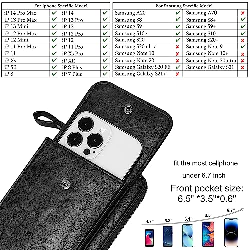 FEITH&FELLY Small Cell Phone Purse Crossbody Bag PU Leather Wallet Purse for Women with Card Slots