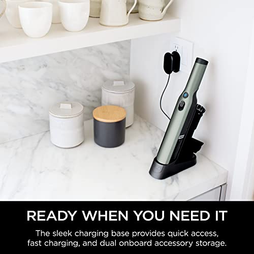 Shark WV201GNBRN WANDVAC Cordless Hand Vac, Lightweight and Portable at 1.4 lbs. with Powerful Suction, Charging Dock, One-Touch Empty for Car & Home, Green, 0.08 Qt. Capacity