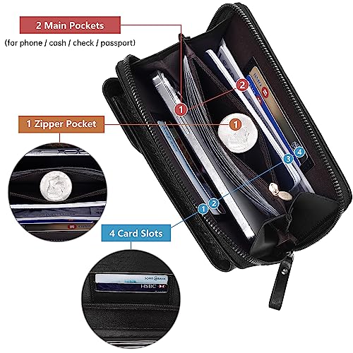 FEITH&FELLY Small Cell Phone Purse Crossbody Bag PU Leather Wallet Purse for Women with Card Slots