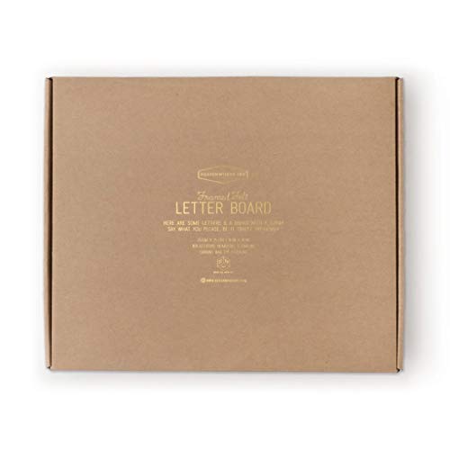 DesignWorks Ink Felt Letterboard with Stand - 10 x 10 in Changeable Letter Board with White Letters and Black Felt for Announcements, Milestones, First Day of School, Office, and Classroom