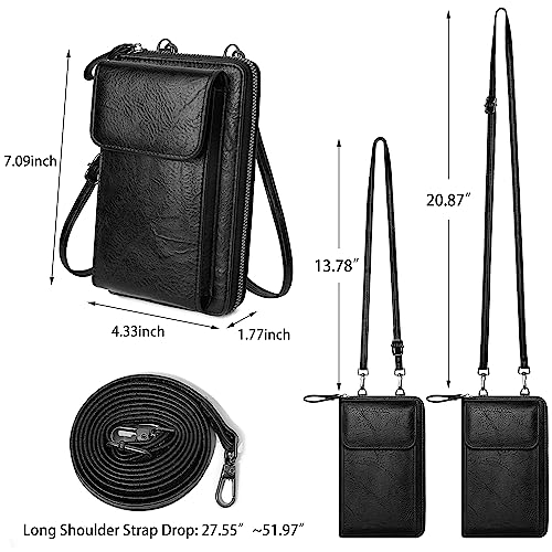 FEITH&FELLY Small Cell Phone Purse Crossbody Bag PU Leather Wallet Purse for Women with Card Slots