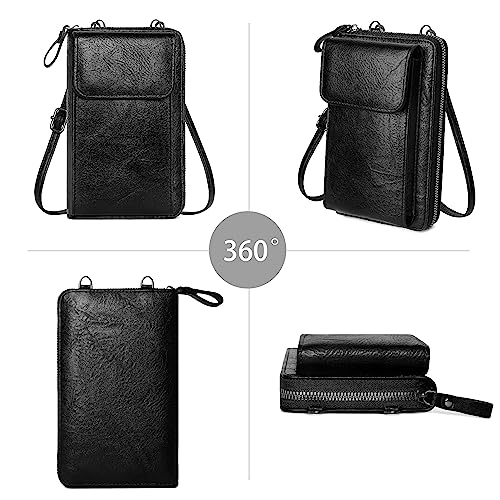 FEITH&FELLY Small Cell Phone Purse Crossbody Bag PU Leather Wallet Purse for Women with Card Slots