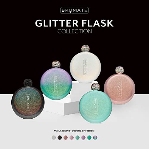 BruMate Glitter Women's Flask - 5oz Stainless Steel Flask for Liquor & Spirits - Pocket & Purse - Cute, Girly - Ideal Gift for Women (Glitter Mermaid)