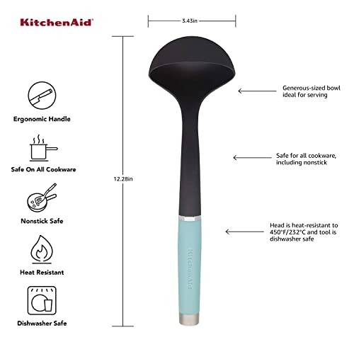 KitchenAid Gourmet Nylon Ladle, One Size, Aqua Sky