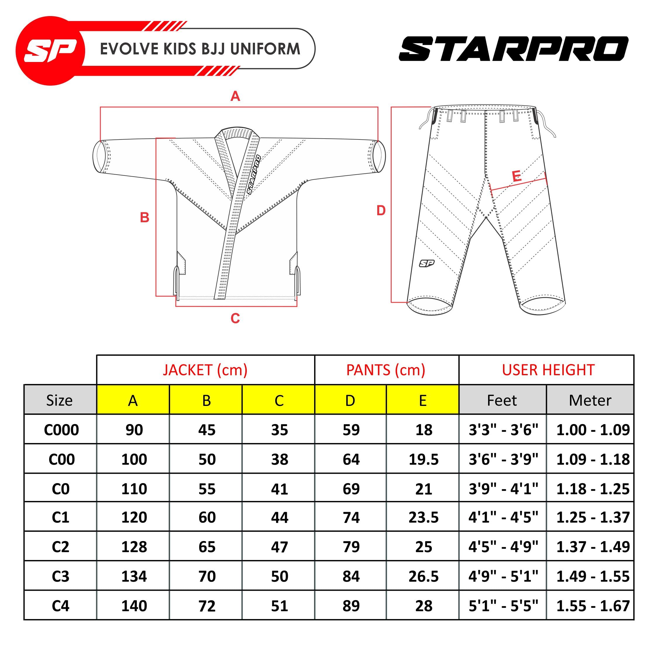 Starpro Evolve Kids Preshrunk Premium Jiu Jitsu,Childrens BJJ Gi - Many Sizes & Colors - Jujitsu Gi, BJJ Lightweight Gi, Jiu Jitsu Gi, Juijitsu Gi, Gi BJJ, BJJ Gi Junior