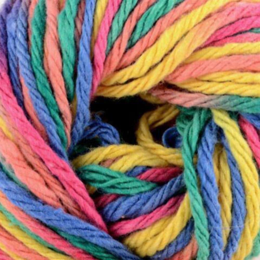 Premier Yarns Home Cotton Cone Yarn, Ideal Knitting and Crochet Supplies, Made of Recycled Cotton and Polyester, Tangerine Splash, 700 yards