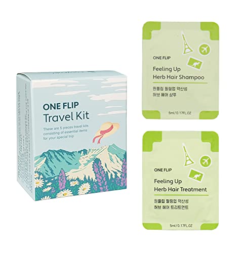 Korean Skin Care Travel Size Shampoo and Conditioner set, (5+5=10pcs)One Flip, Sample Size, Disposable, Korean Beauty Must Haves