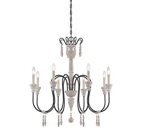 Savoy House 1-291-8-23, Ashland 8-Light Chandelier, White Washed Driftwood