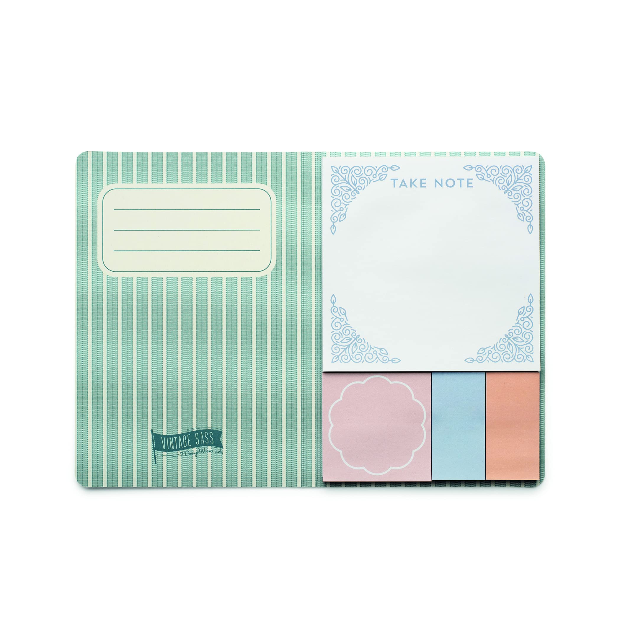 DesignWorks Ink 3.5" x 5.75" Vintage Sass Llama Sticky Note Set with One Large Sticky Note Pad, One Small Sticky Note Pad, and 2 Page Flag Sticky Notes - Funny Desk Accessories & Office Supplies