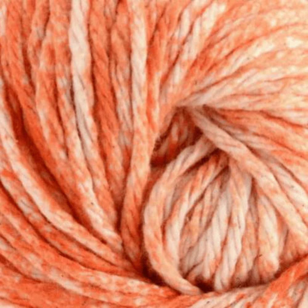 Premier Yarns Home Cotton Cone Yarn, Ideal Knitting and Crochet Supplies, Made of Recycled Cotton and Polyester, Tangerine Splash, 700 yards