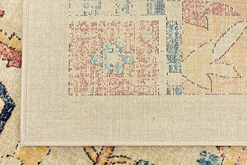 Unique Loom Oslo Collection Distressed Botanical Medallion Beige Area Rug (10' x 13')