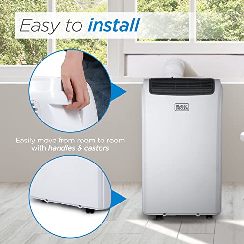 BLACK+DECKER Air Conditioner, 14,000 BTU Air Conditioner Portable for Room up to 700 Sq. Ft., 3-in-1 AC Unit, Dehumidifier, & Fan, Portable AC with Installation Kit & Remote Control