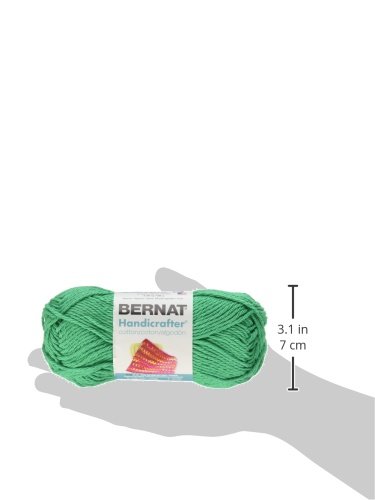 Bernat Handicrafter Cotton Solids Yarn, 1.75 oz, Gauge 4 Medium, 100% Cotton, Emerald