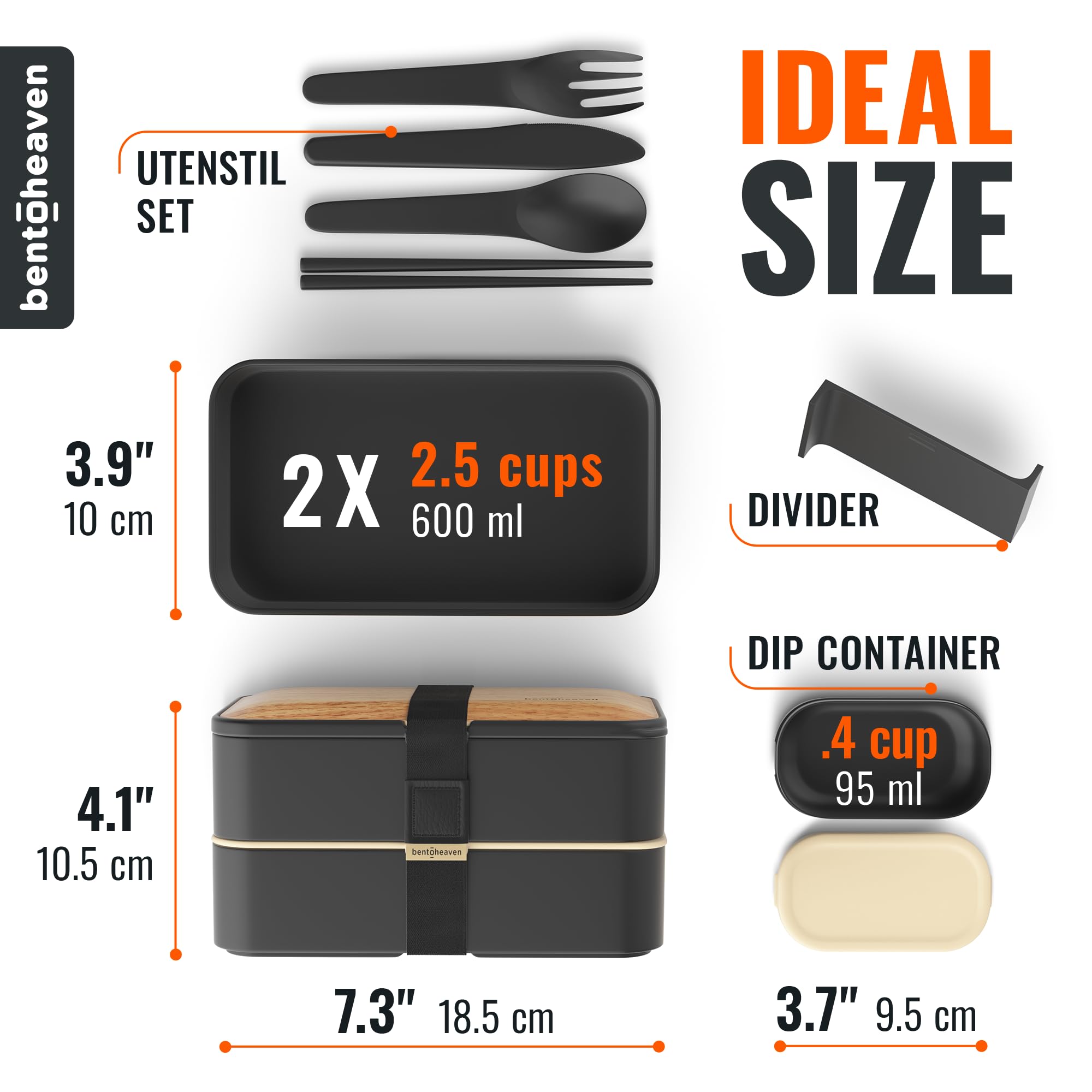 Premium Bento Lunch Box in 8 Modern Colors, 2 Compartments, Leak-proof, Includes Sauce Container, Divider, Cutlery & Chopsticks, 40oz Japanese Bento Box for Adults & Kids, Microwave-& Dishwasher-safe