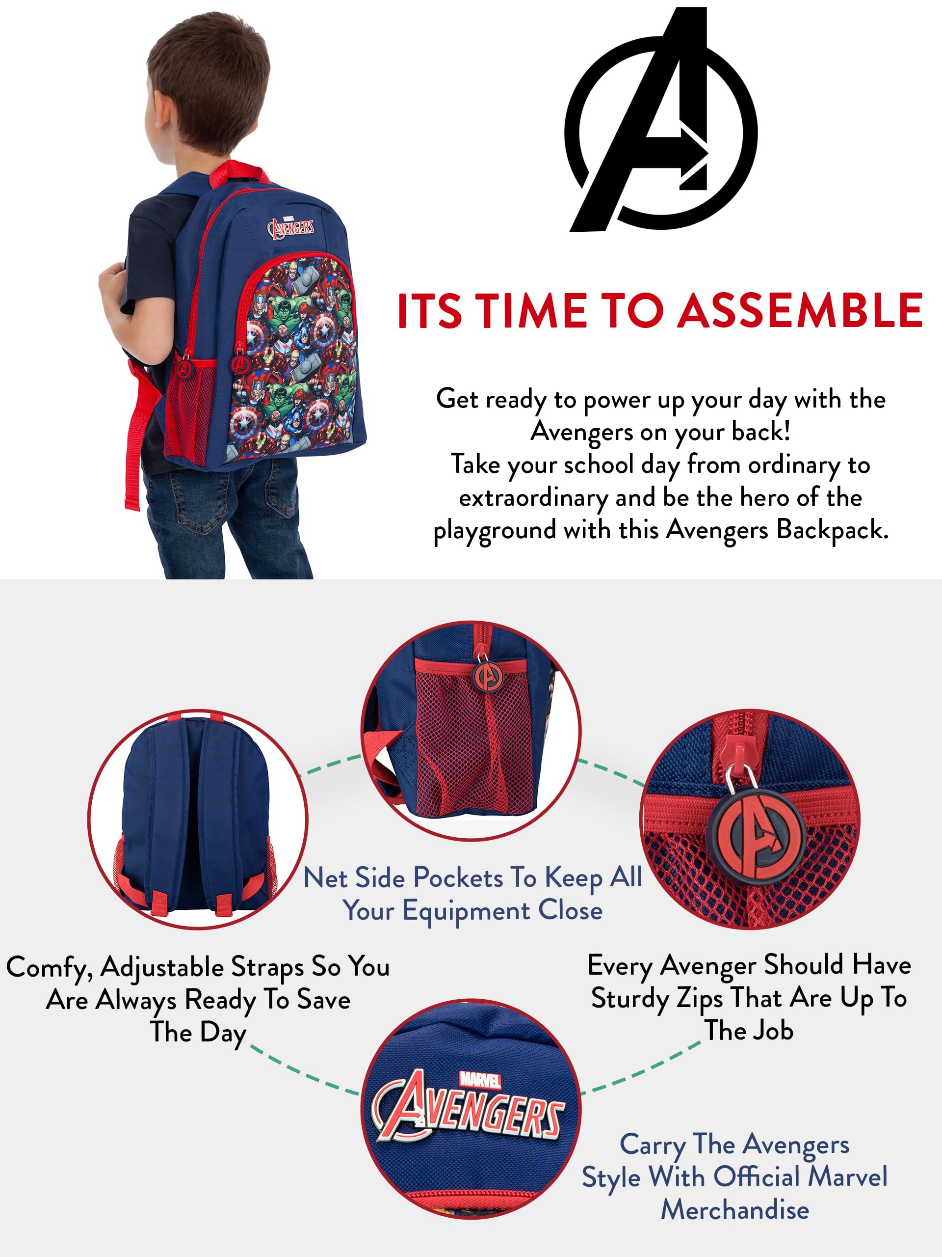 Marvel Kids Avengers Backpack (Blue/Multi Avengers)