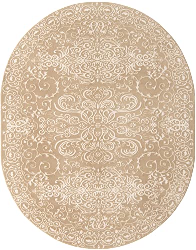 Unique Loom Rushmore Collection Area Rug - Adams (7' 10" x 10' Oval, Beige/Ivory)